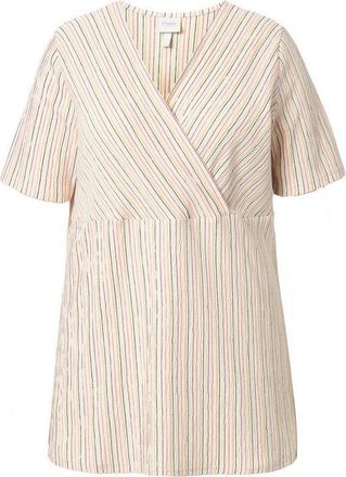 Ulla Popken T-Shirt T-Shirt Wickeloptik V-Ausschnitt Halbarm