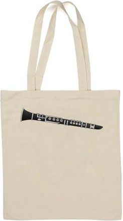 Generic Sac fourre-tout en coton naturel pour clarinette Blanc