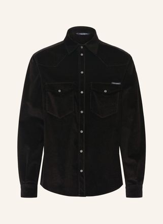 Dolce & Gabbana Cordhemd Regular Fit schwarz
