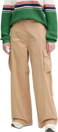 Napapijri M-Selva Pantalon Cargo Taille Haute Jambe Large - Femme - Pantalons - Beige - Taille: W28