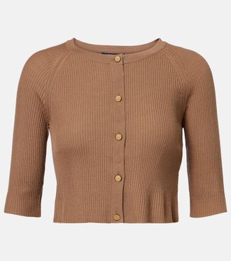 Max Mara Cropped-Cardigan aus Rippstrick