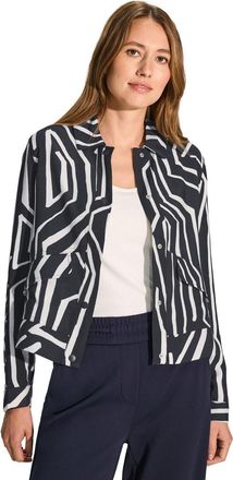 Cecil Damen B212199 Kurze Jacke mit Print, universal Blue, XXL