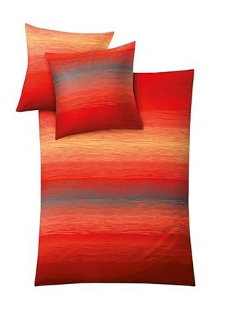 Kleine Wolke 6176455952 Bettw&auml;sche Chicago, Ma&szlig;e: 135 x 200 cm und 80 x 80 cm, Farbe: Paprika