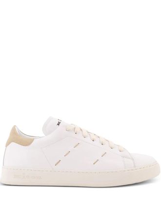 Kiton baskets &agrave; d&eacute;tails de coutures - Blanc