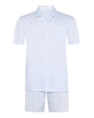 Novila Kurzer Pyjama Marco mit Streifenmuster und Brusttasche in