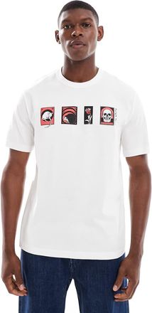 Paul Smith Regul&auml;r geschnittenes T-Shirt mit Igel-Logo in Wei&szlig;