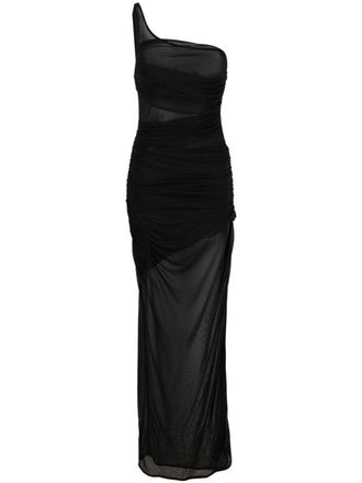 Gauge81 robe longue Moni &agrave; une &eacute;paule - Noir