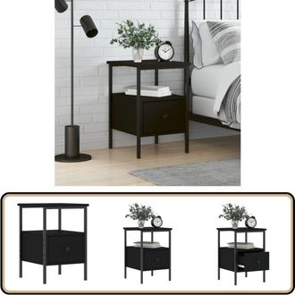 vidaXL Nachttisch Schwarz 34x36x50 cm Holzwerkstoff - Nachttisch - Beistelltisch - Kommode - Schwarz - Holzwerkstoff