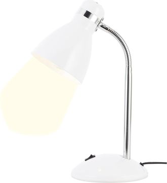 Brilliant Allison Tischlampe wei&szlig; - flexible Schreibtischlampe mit verstellbarem Kopf & Kippschalter - E27 Fassung LED geeignet - moderne Leselampe
