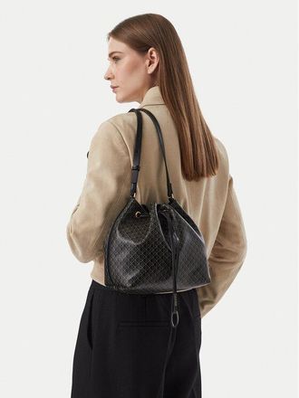 Calvin Klein Handtasche Emblem Aop Drawstring Bucket LV04F3785G Schwarz