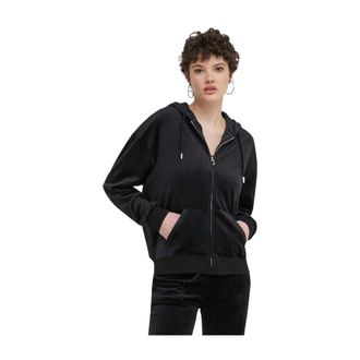Juicy Couture SweaT-shirt z velours &agrave; capuche zipp&eacute; classique - Femme - Sweatshirts et sweats &agrave; capuche - Noir - Taille: 36 FR