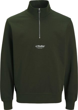 Jack & Jones Male Sweatshirt mit halbem Rei&szlig;verschluss Gedruckt Sweatshirt mit halbem Rei&szlig;verschluss