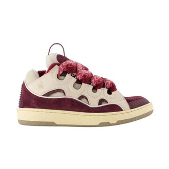 Lanvin Beige/Bordeau Synthetische Curb Sneakers - - Shoes - Damen - Mehrfarbig - 40 EU