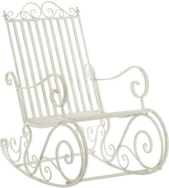 Clp Fauteuil à Bascule Smilla de Style Rustique I Fauteuil à Bascule de Jardin en Fer, Couleur:Blanc Antique