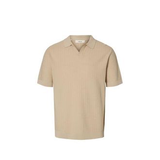 Selected Polo manches courtes en coton et lin