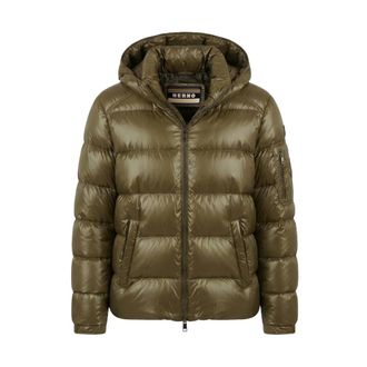 Herno Gl&auml;nzende Daunenjacke mit Kapuze - - Jackets - Herren - Gr&uuml;n - 2XL