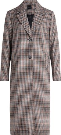 Zero Damen Karomantel aus Wollmischung 42, BeigeBrown