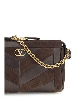 Valentino Garavani Womens Shoulder Bag Panthea Ebony Brown-Oak Brown Calf Leather Brown/oak