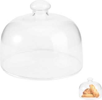 Angoily Kuchen Glasglocke Glas Käseglocke Kuchenglocke Tortenplatte Haube Glaskuppel Torten Glashaube Käseplatte Tortenglocke Lebensmittel Abdeckung Deckel fü