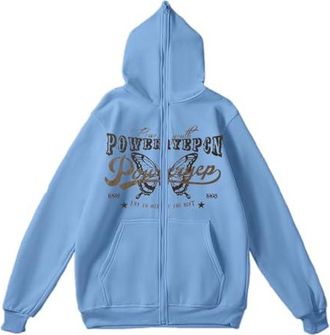 Generic Sweat &agrave; capuche zipp&eacute; pour homme, style couple, imprim&eacute; lettres, d&eacute;contract&eacute;, coupe ample, pour le quotidien, les activit&eacute;s de plein air, Bu2., 3XL