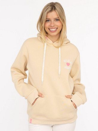 Zwillingsherz Hoodie Wild at heart Leo Kapuze und Stickerei, bedruckter Kordelzug, gestrickte B&uuml;ndchen