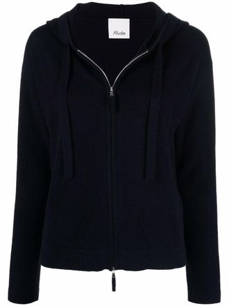 Allude hoodie zipp&eacute; en laine - Bleu