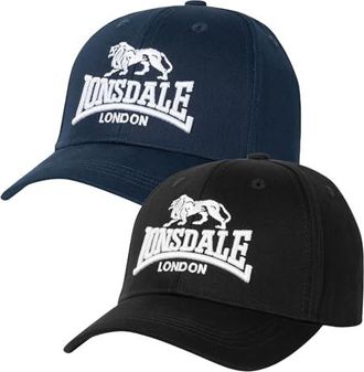 Lonsdale Wiltshire Double Pack Casquette, Black/Dark Navy, Taille Unique Unisexe-Adulte