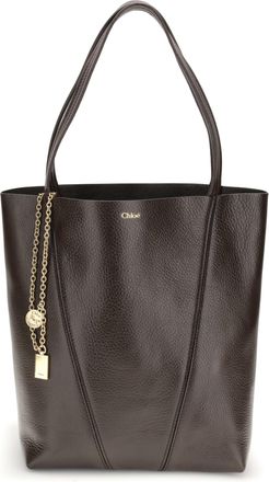 Chlo&eacute; Womens Spin Shoulder Bag Kohl Brown Calf Leather Bos Taurus