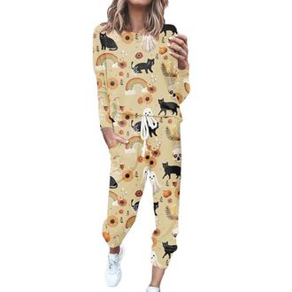 Generico Pyjama 2 pi&egrave;ces &agrave; manches longues doux pour femme, jaune clair, XXL