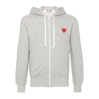 Comme Des Gar&ccedil;ons Kapuzenpullover mit durchgehendem Rei&szlig;verschluss und Herzlogo - - Sweatshirts & Hoodies - Damen - Grau - XS