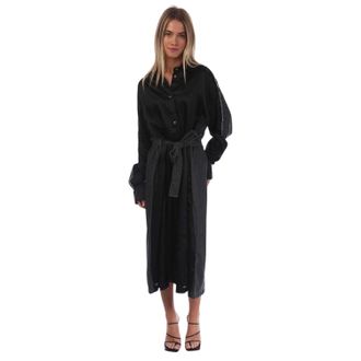 Diesel D-Paige-Stram Hemdblusenkleid f&uuml;r Damen, Kunstseide (Schwarz bedruckt)
