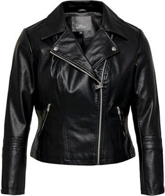 Only Carmakoma NOS Caremmy Faux Leather Biker Noos, Blouson Femme, Noir (Black Black), 50 (Taille Fabricant: 48)
