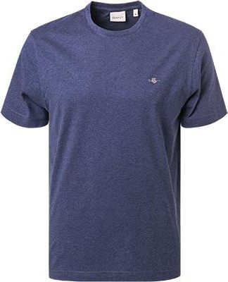 GANT Herren T-Shirt blau Baumwolle