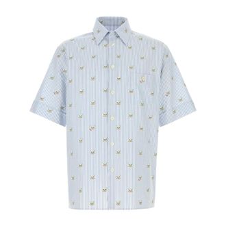 Valentino Garavani Homme, Chemises, Bleu, Taille: XL Chemise Oxford Brod&eacute;e