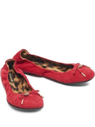 Roberto Cavalli ballerines &agrave; fronces - Rouge