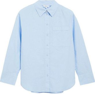 s.Oliver Langarmbluse Bluse Poplin-Bluse mit Brusttasche