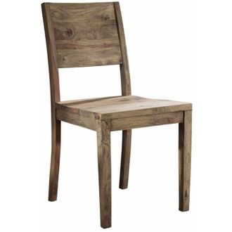 Massivmoebel24 Chaise 45x45 Palissandre huilé Gris taupe nature grey 705