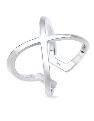 Elli Bague croix classique en argent massif 925 - Argenté