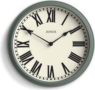 Jones Clocks Hackney wanduhr | Klassische Uhr mit römischen ziffern | 30cm | Grün | Traditionelles Design, das perfekt zu küchen, fluren oder wohnräumen mit Charak