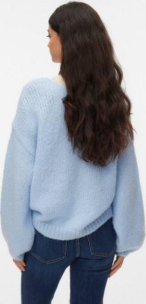 Vero Moda Strickpullover VMMAYBE LS 2WAY V-NECK PULLOVER NOOS Kunstfaser, locker geschnitten, V-Ausschnitt