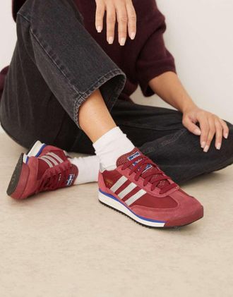 adidas Originals SL 72 RS - Sneaker in Kastanienbraun und Metallic-Silber-Rot