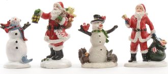 K&S Weihnachtsdeko Deko Tischdeko Nikolaus Schneemann Miniatur 2 Ausf&uuml;hrungen Set-Preis