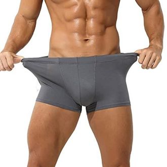Generic Cale&ccedil;on pour homme, respirant, confortable, taille basse, sexy, respirant, sous-v&ecirc;tements uni, r&eacute;tro, sous-v&ecirc;tements pour homme, gris, XXL taille cour