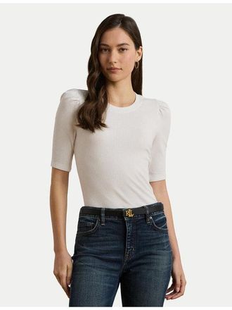 Lauren Ralph Lauren Bluse 200902618006 Wei&szlig; Slim Fit