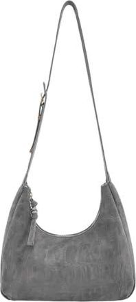 Fredsbruder Cuir sac &agrave; &eacute;paule bandouli&egrave;re Velvet Wild Midi Hobo Dark Grey taupe