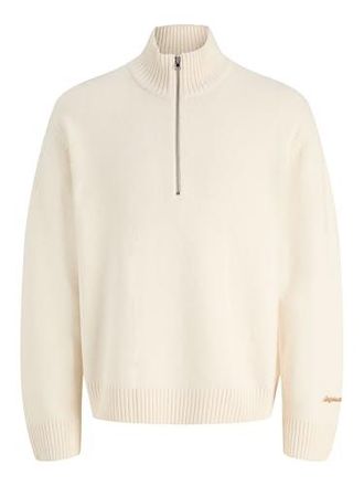 Jack & Jones Jornorrebro Knit Half Zip Sn en Tricot pour Homme, Cr&egrave;me, XL