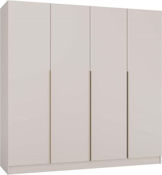 Topeshop SENSO - Armoire - Beige cachemire - 4 portes - 200×200 cm - Poignées dorées - Chambre