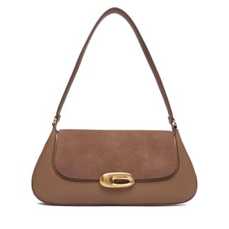 Calvin Klein Handtasche Calvin Klein Hardware Brushed Shoulder Bag LV04F3337G Beige