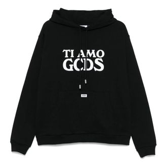 GCDS Schwarzer Hoodie f&uuml;r Stylischen Look - - Sweatshirts & Hoodies - Herren - Schwarzk - 2XS