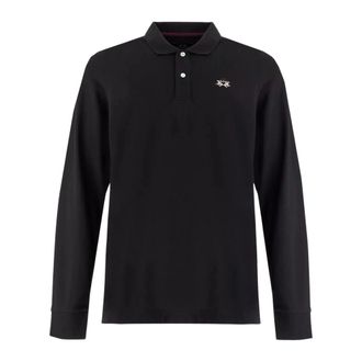 La Martina Langarm-Poloshirt aus Stretch-Piqu&eacute; - - Tops - Herren - Blau - 3XL